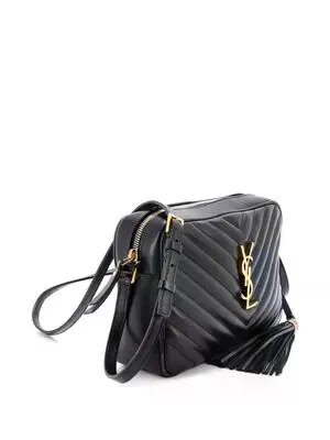 Saint Laurent Lou Camera Bag Matelasse Chevron Leather Small - Black