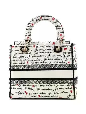Dior Lady D-lite Embroidered Canvas Satchel - Multicolour