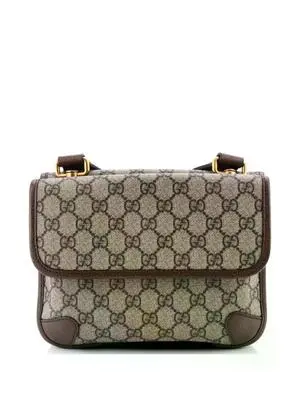 Gucci Neo Vintage Flap Messenger Gg Coated Canvas Small Crossbody Bag - Brown