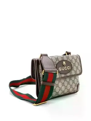 Gucci Neo Vintage Flap Messenger Gg Coated Canvas Small Crossbody Bag - Brown