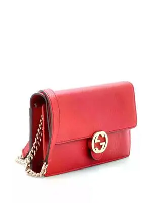 Gucci Interlocking Wallet On Chain Leather Crossbody Bag