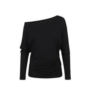 MONLICIA Luna Off-shoulder Draped Long Sleeve Stretch Top