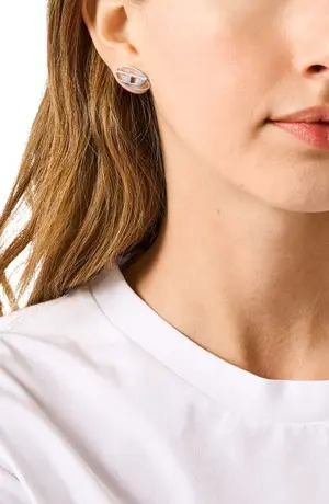 DIESEL® Oval D Stud Earring