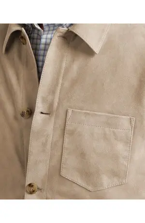David Donahue Suede Shirt Jacket - Sandstone