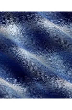 David Donahue Ombré Twill Check Sport Shirt - Navy/blue