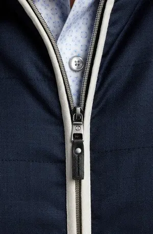 David Donahue Wool Urban Vest - Navy