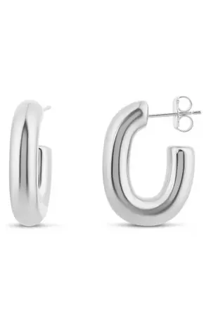 SHYMI U-shaped Hoop Earrings - Silver