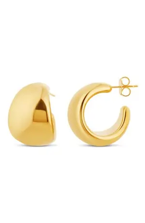 SHYMI Curved Huggie Hoop Earrings - Gold