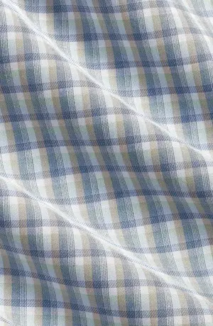 David Donahue Shadow Check Cotton Twill Button-down Shirt