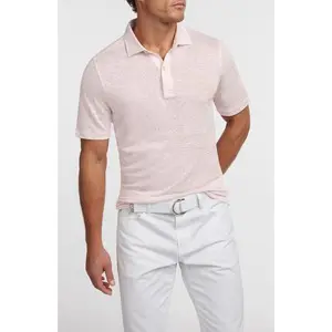 David Donahue Weekend Linen Polo - Pale Pink