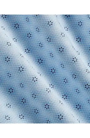 David Donahue Geometric Print Sport Shirt - Sky/navy