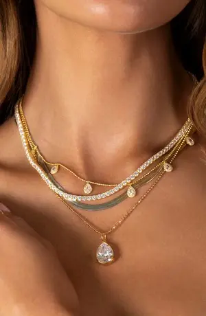 SHYMI Cubic Zirconia Pendant Necklace - Gold