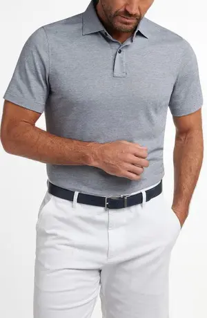 David Donahue Brushed Cotton Piqué Polo
