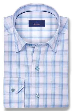 David Donahue Twill Check Sport Shirt