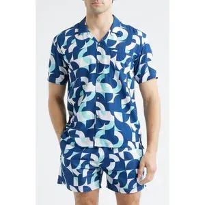 BOARDIES Print Camp Shirt - Blue Multi