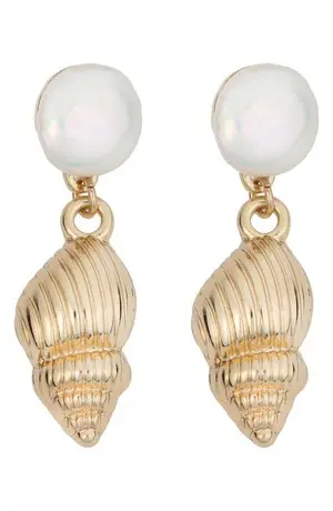 PANACEA Freshwater Pearl Drop Earrings - White