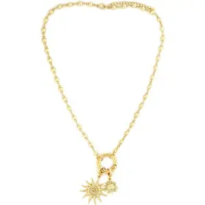 PANACEA Sunburst Pendant Necklace - Gold