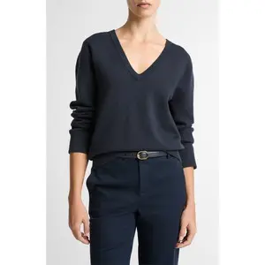 Vince Double Face V-neck Sweater - Eclipse