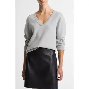 Vince Double Face V-neck Sweater - Pale Tide