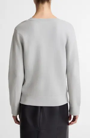 Vince Double Face V-neck Sweater - Pale Tide