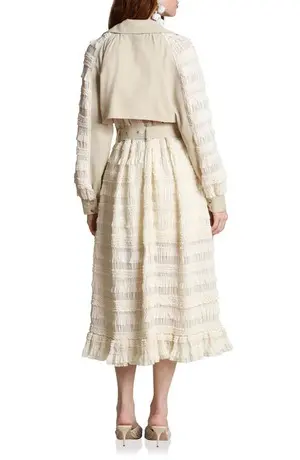 Avec Les Filles Mixed Media Trench Coat