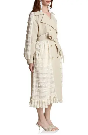 Avec Les Filles Mixed Media Trench Coat