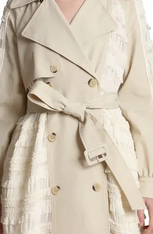 Avec Les Filles Mixed Media Trench Coat