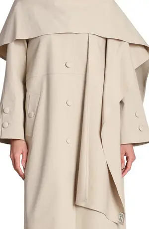 Avec Les Filles Trench Coat With Removable Scarf