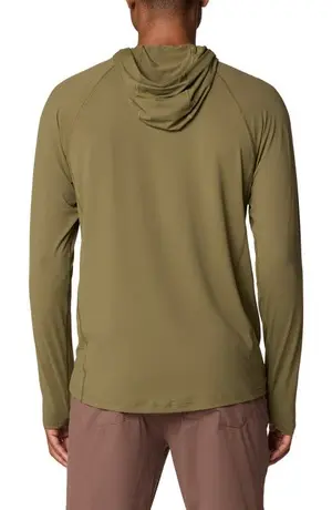 Mountain Hardwear Crater Lake Long Sleeve Hoodie - Combat Green