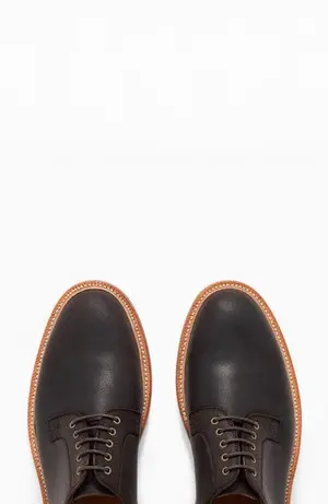 GRANT STONE Plain Toe Blucher - Earth Waxed Commander