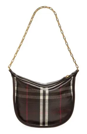 Burberry Mini Highlands Check Coated Canvas Shoulder Bag