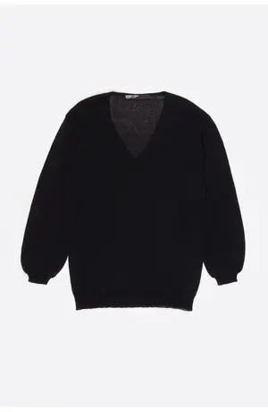 Bimba Y Lola Cotton-blend V-neck Sweater - Black