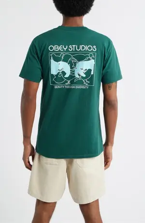 Obey Beauty Through Diversity Cotton Graphic T-shirt