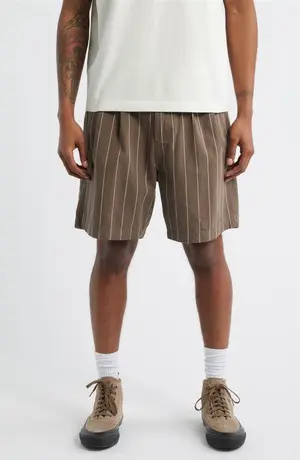 Obey Foster Pleated Stripe Shorts