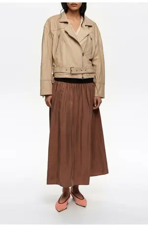 Bimba Y Lola Cupro Flared Midi Skirt