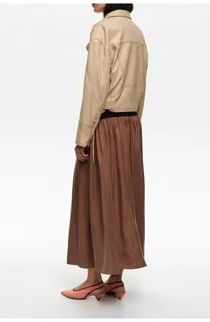 Bimba Y Lola Cupro Flared Midi Skirt
