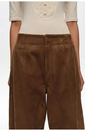 Bimba Y Lola Suede Barrel Trousers