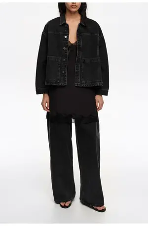 Bimba Y Lola A-line Denim Jacket - Washed Black