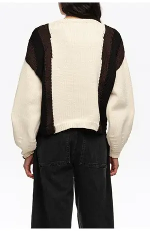 Bimba Y Lola Tricolor Tie Cardigan - Ivory
