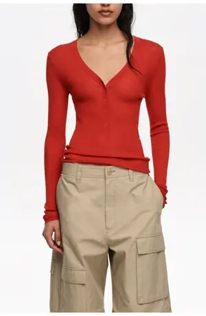 Bimba Y Lola Fitted Ribbed Sweater