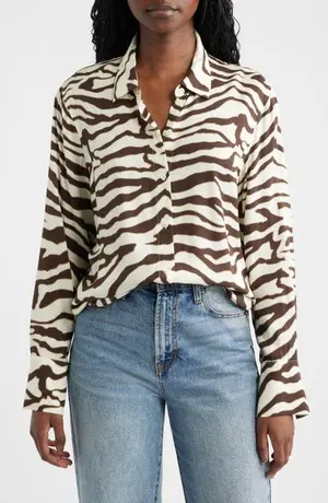 Rails Saige Zebra Stripe Button-up Shirt