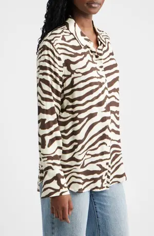 Rails Saige Zebra Stripe Button-up Shirt