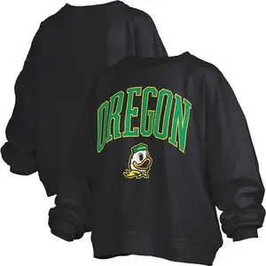 PRESSBOX Oregon Ducks Janise Fleece Sweatshirt - Black