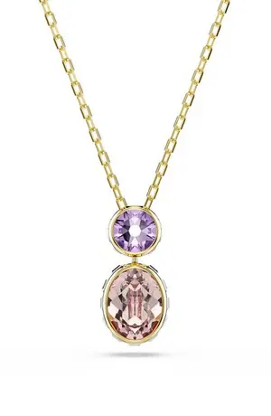 SWAROVSKI Chroma Reversible Pendent Necklace - Gold/white