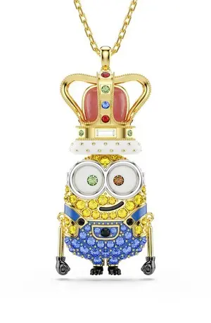 SWAROVSKI Minions® King Bob Crystal Pendant Necklace - Gold/multi