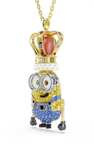 SWAROVSKI Minions® King Bob Crystal Pendant Necklace - Gold/multi