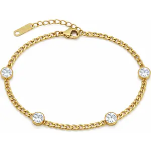 DLORIA Seraphina Bezel Link Bracelet - Gold