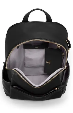 Tumi Large Leather Backpack - Black/light Gold