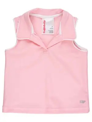 RUFFLEBUTTS Upf 50+ Sleeveless Active Polo Top - Pink