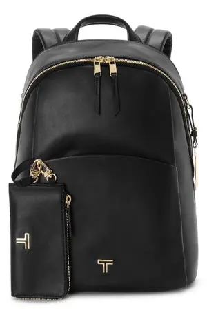 Tumi Raina Medium Leather Backpack - Black/light Gold